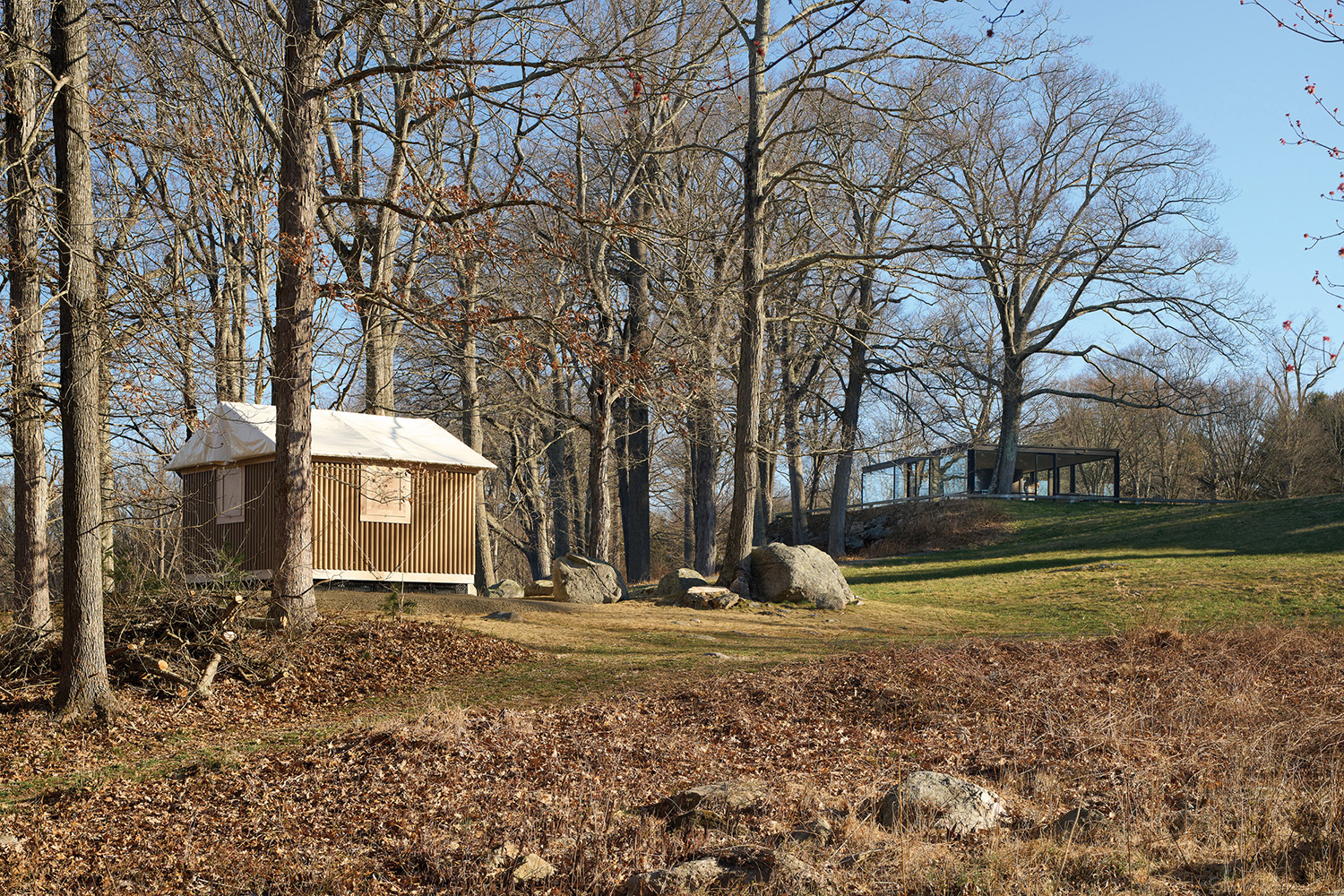 Shigeru Ban's Paper Log House at The Glass House — AIA New York